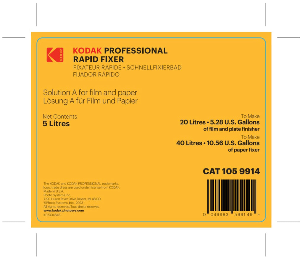 KODAK PROFESSIONAL Rapid Fixer, 5 Liter Concentrate to make 20-40 ...