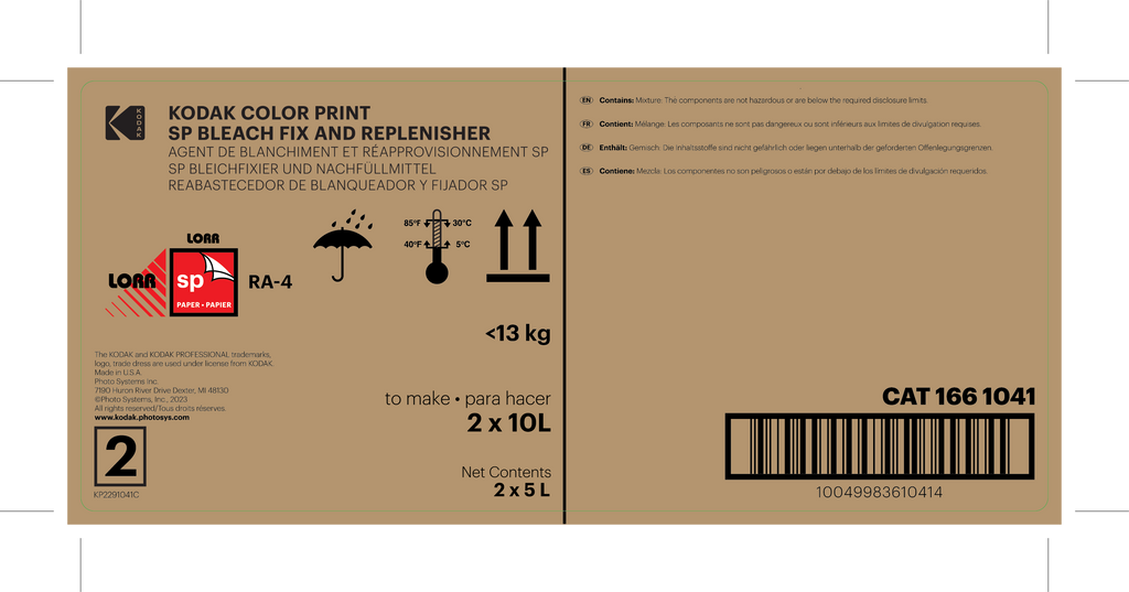 KODAK Color Print SP Bleach Fix and Replenisher, To Make 2 x 10L (20 ...